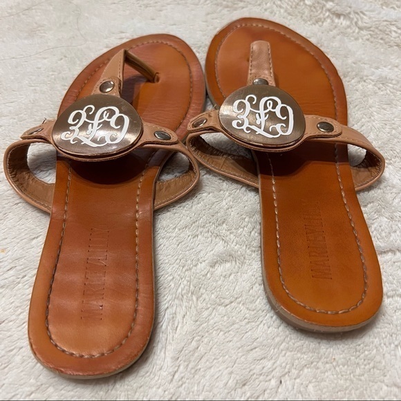 Marleylilly | Shoes | Marley Lilly Monogrammed Shoes Slippers Thong ...